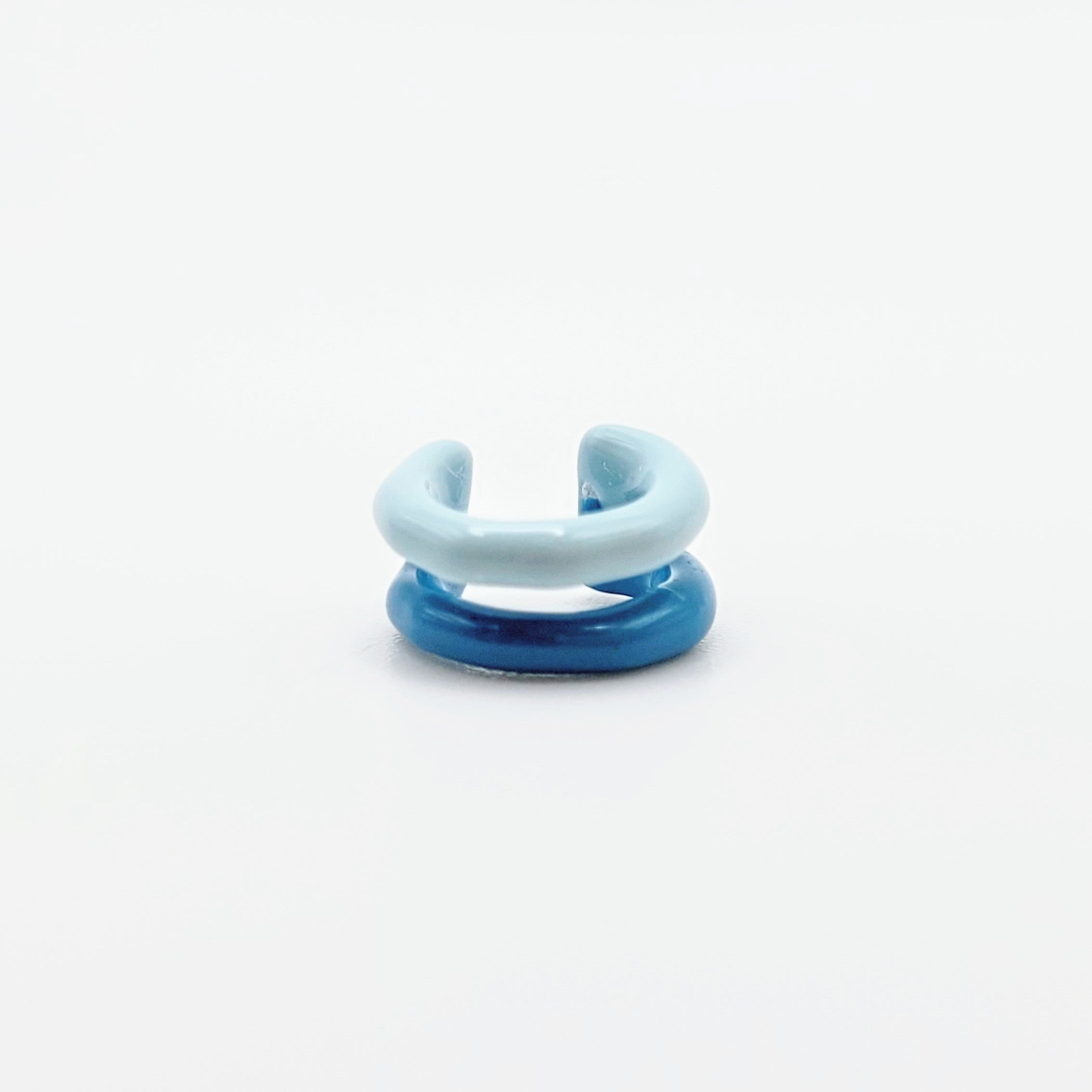TWO TONE EAR CUFF [Single Cuff] - U Blue Me Away – Love Ko Jewelry